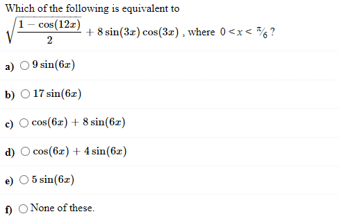 Solved Which of the following is equivalent to | Chegg.com