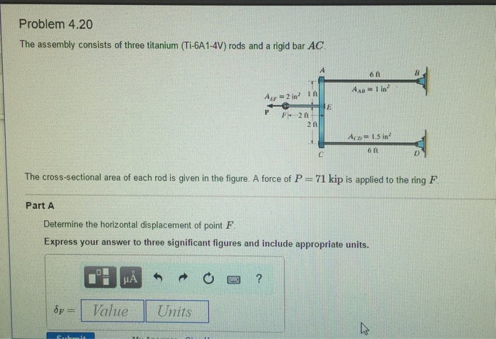 Solved The assembly consists of three titanium (Ti-6A1-4V) | Chegg.com