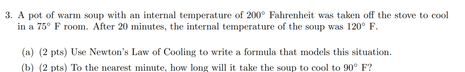 Solved 3. A pot of warm soup with an internal temperature of | Chegg.com