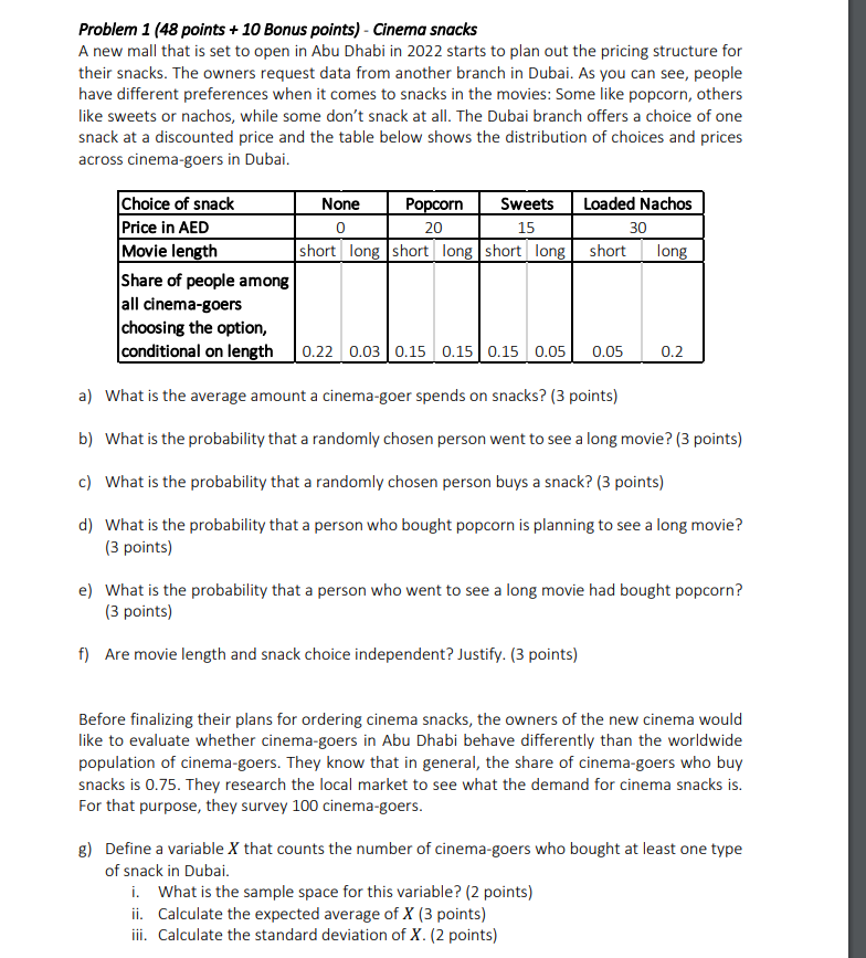 Solved Problem 1 (48 points + 10 Bonus points) - Cinema | Chegg.com