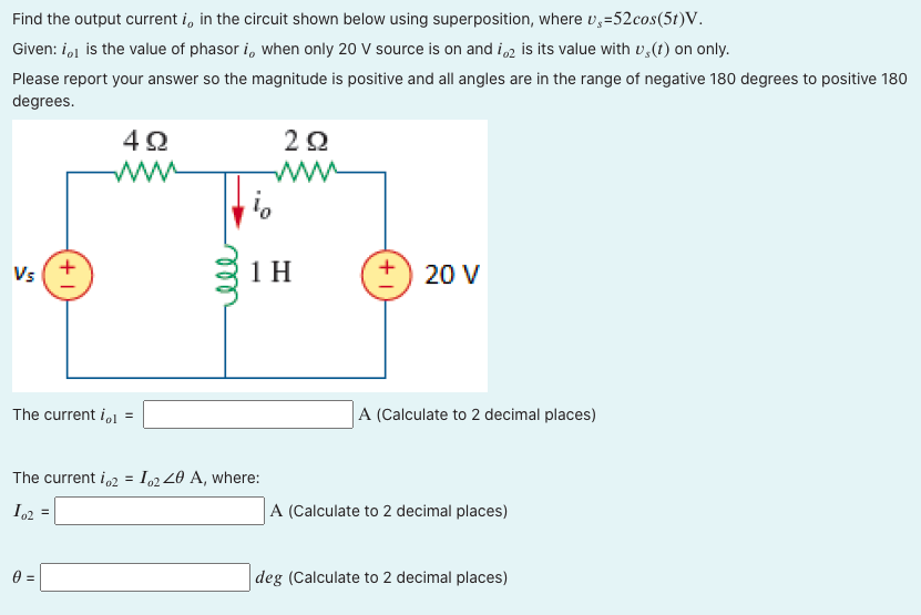 Solved Find the output current i, in the circuit shown below | Chegg.com