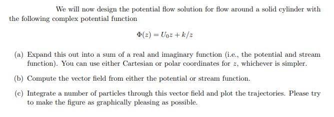 Solved We will now design the potential flow solution for | Chegg.com