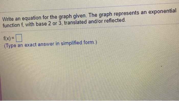 Solved Write an equation for the graph given. The graph | Chegg.com