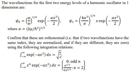 Solved The wavefunctions for the first two energy levels of | Chegg.com
