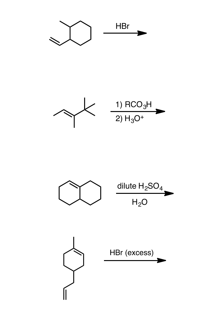 Solved HBr 1) RCO3H 2) H30+ dilute H2SO4 H20 HBr (excess) | Chegg.com