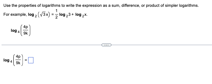 Solved Use the properties of logarithms to write the | Chegg.com