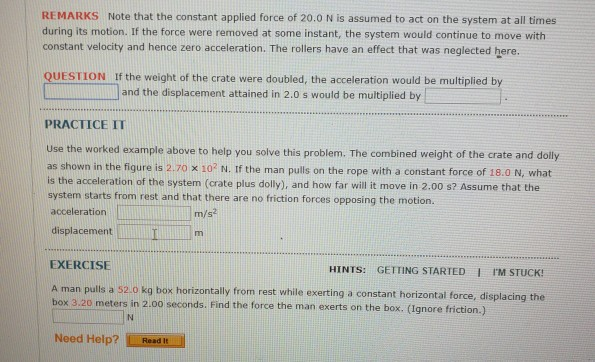 Solved moved in 2.00 s, with vo 0. LEARN MORE REMARKS Note | Chegg.com