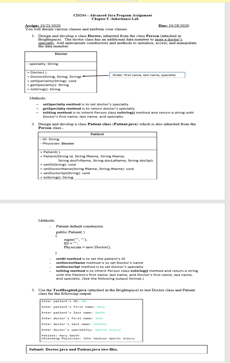 Solved public class Person { private String firstName; | Chegg.com