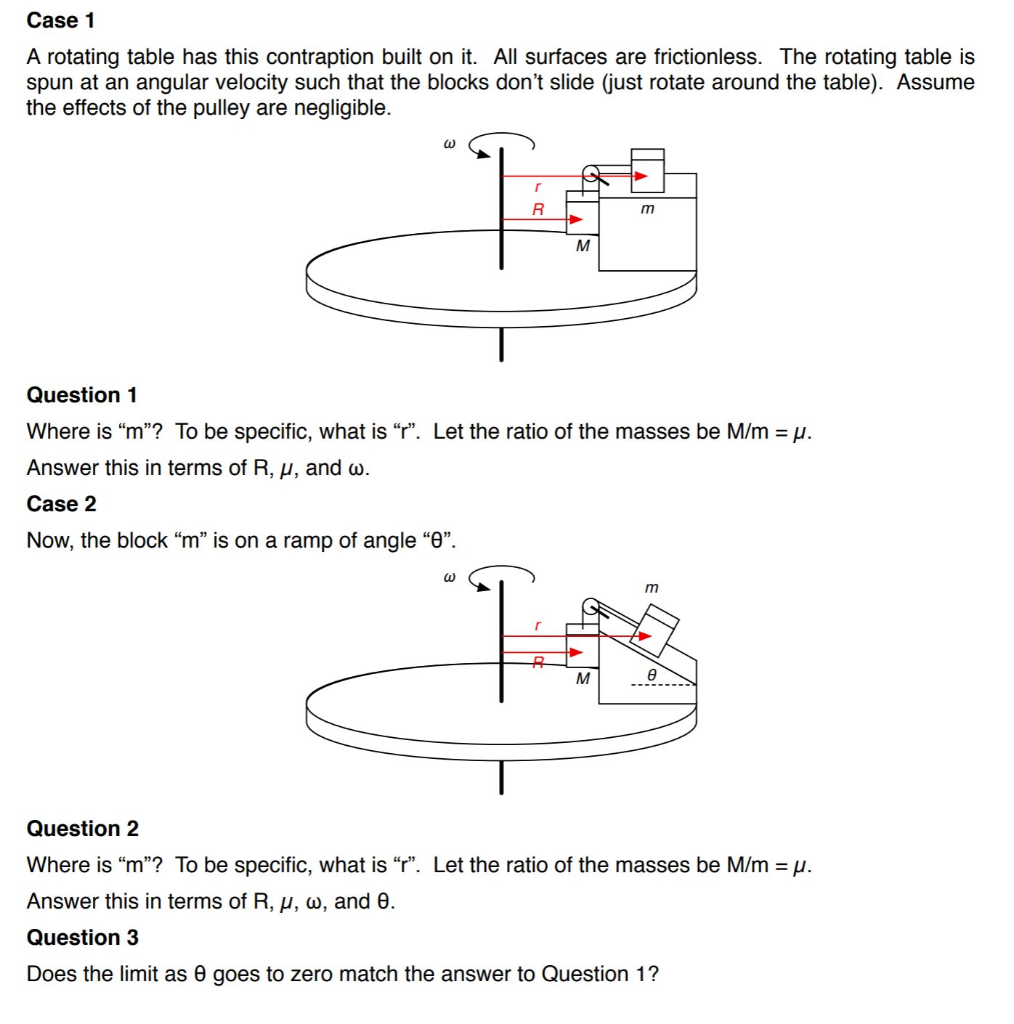 Solved Case 1 A rotating table has this contraption built on | Chegg.com