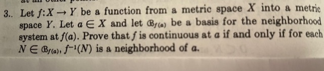Solved 3.. ﻿Let f:x→Y ﻿be a function from a metric space x | Chegg.com