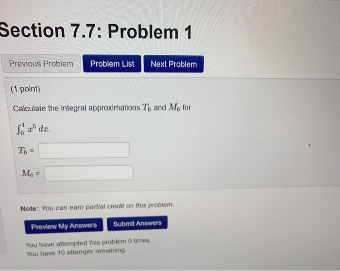 Solved Section 77 Problem 1 Previous Problem Problem List 5842