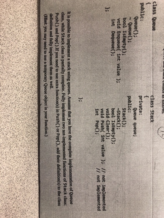 Solved private: Queue queue; Queue(); bool IsEmpty); void | Chegg.com