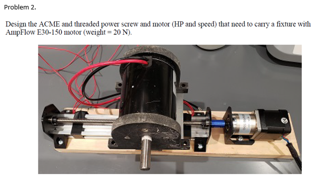 Solved Design the ACME and threaded power screw and motor | Chegg.com