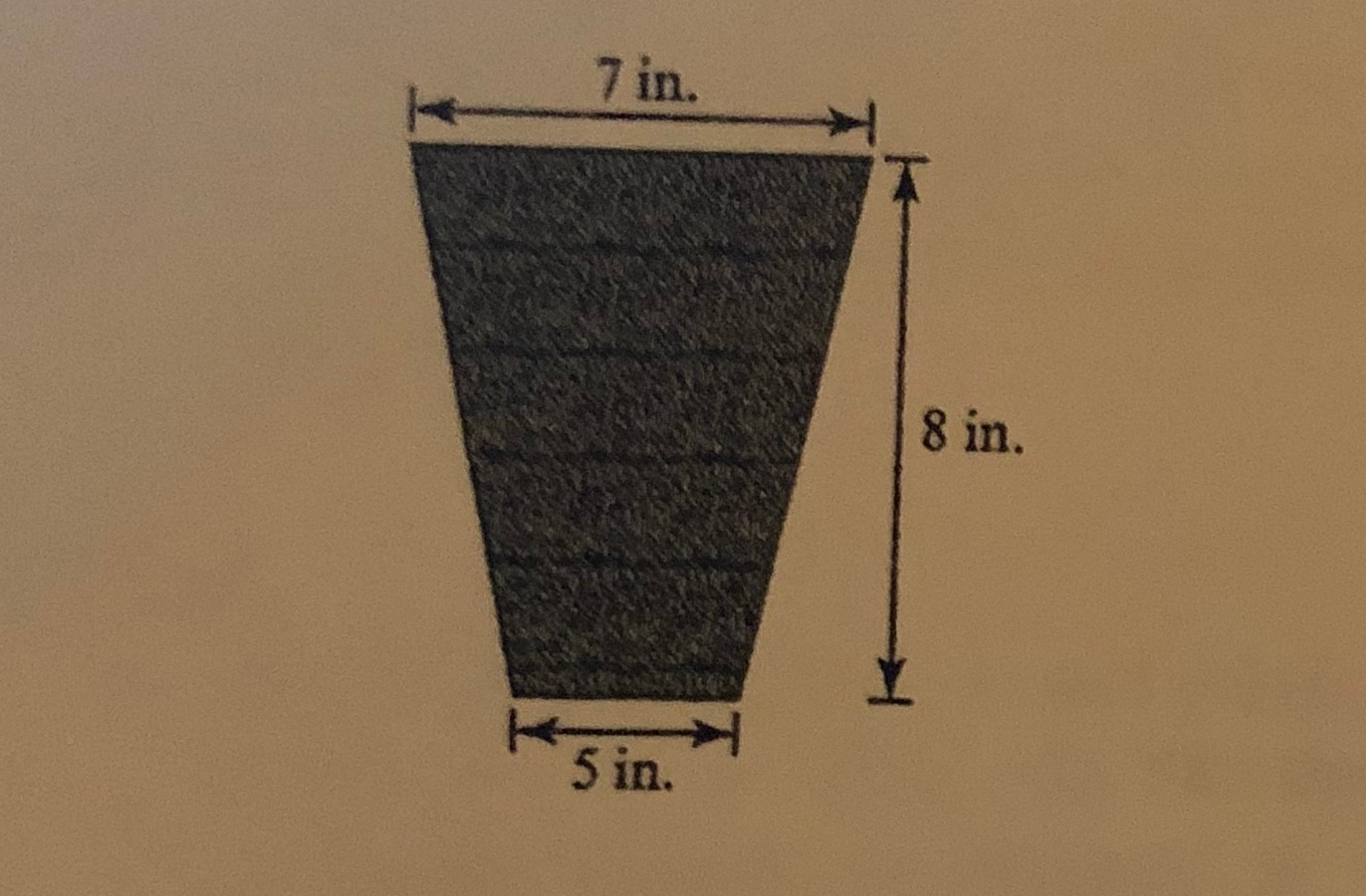 Solved A cup has a circular opening and a circular base. | Chegg.com