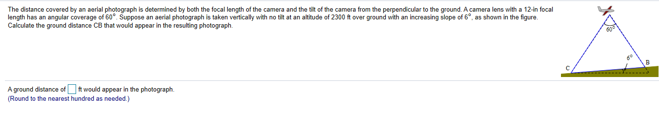 Solved The distance covered by an aerial photograph is | Chegg.com