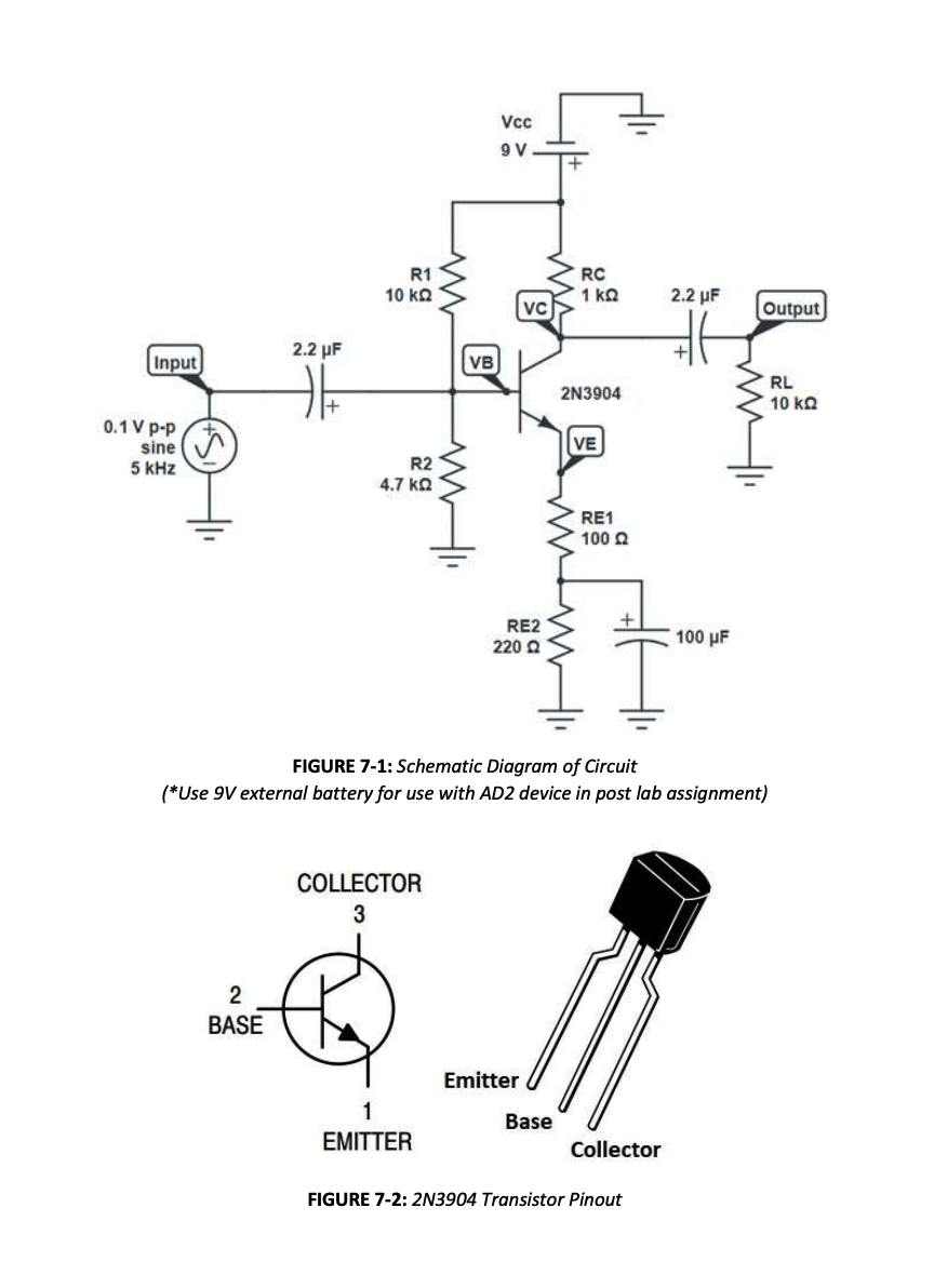 LAB 7: Common-Emitter Amplifier PURPOSE AND | Chegg.com