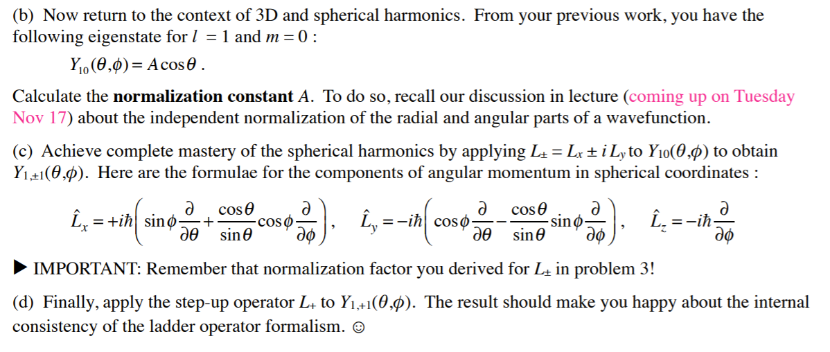 Solved Problem 3: ALL the Spherical Harmonics In class, we | Chegg.com