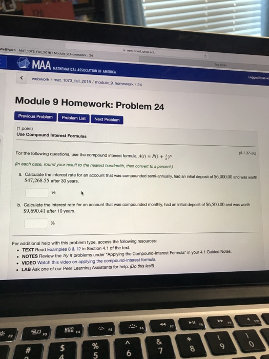 Solved weBWorK: MAT 1073 Fall, 2018:Modue9Homework:24 MAA | Chegg.com Solved weBWorK: MAT 1073 Fall, 2018:Modue9Homework:24 MAA | Chegg.com