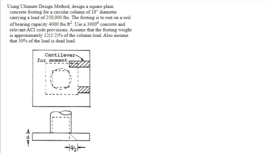 Solved Using Ultimate Design Method, design a square plain | Chegg.com