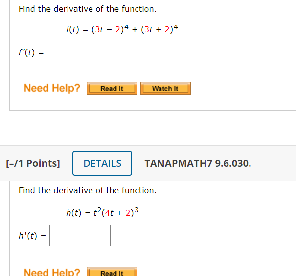Solved Find the derivative of the function. | Chegg.com