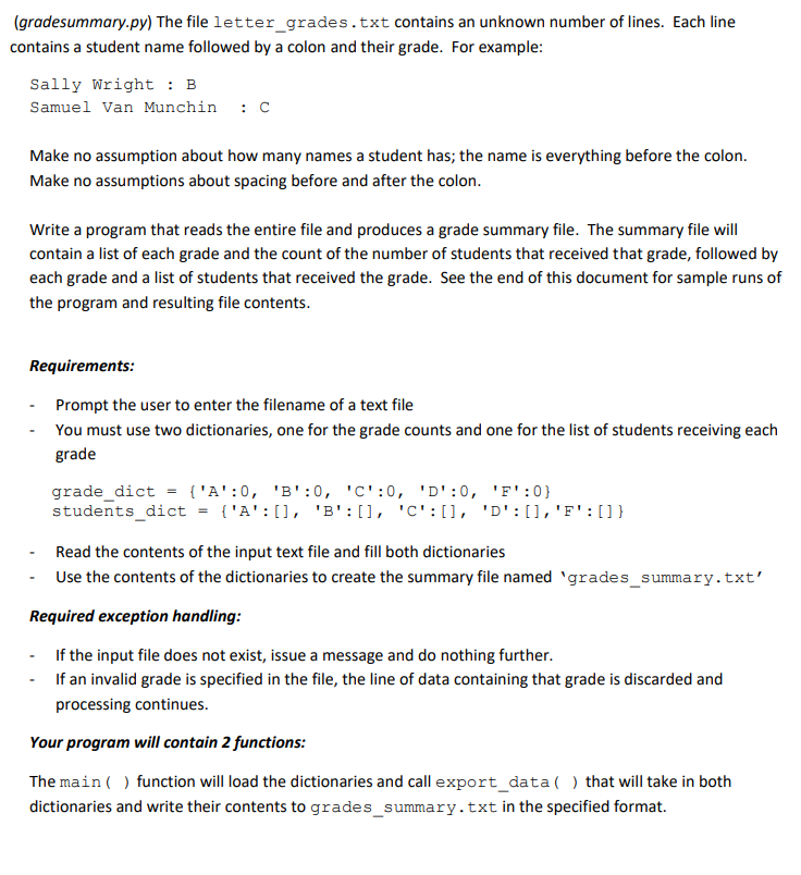 Solved letter_grades_txt file Penny Widmore : D Boone | Chegg.com