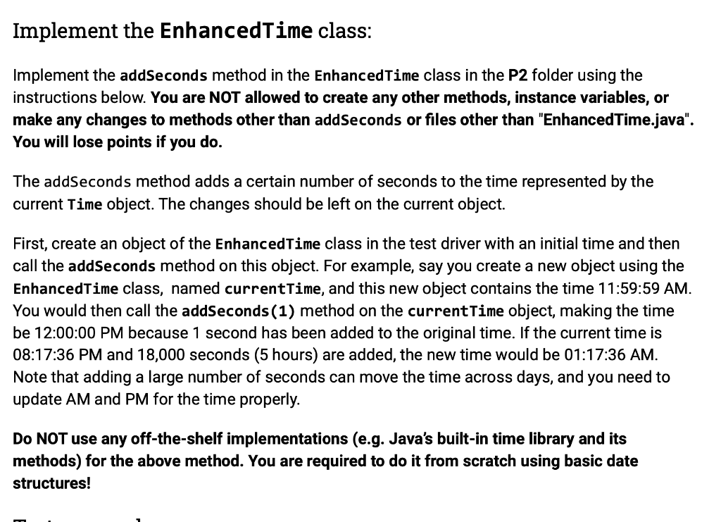 Solved Implement the EnhancedTime class: Implement the | Chegg.com
