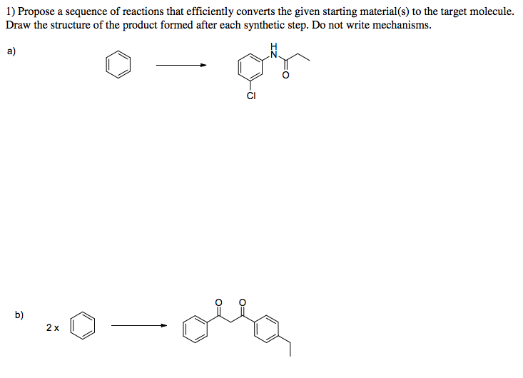 Solved 1) Propose a sequence of reactions that efficiently | Chegg.com