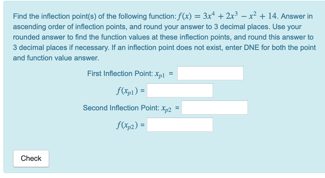 Solved Find the inflection point(s) of the following | Chegg.com