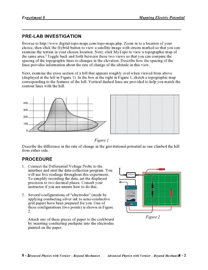 Experiment 8 Mapping Electric Potential INTRODUCTION | Chegg.com