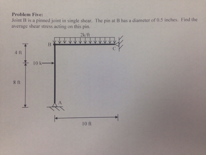 Solved Joint B is a pinned joint in single shear. The pin at | Chegg.com