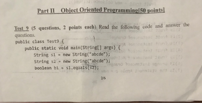 Solved Part II Object Oriented Programmingl50 pointsl Test 2 | Chegg.com