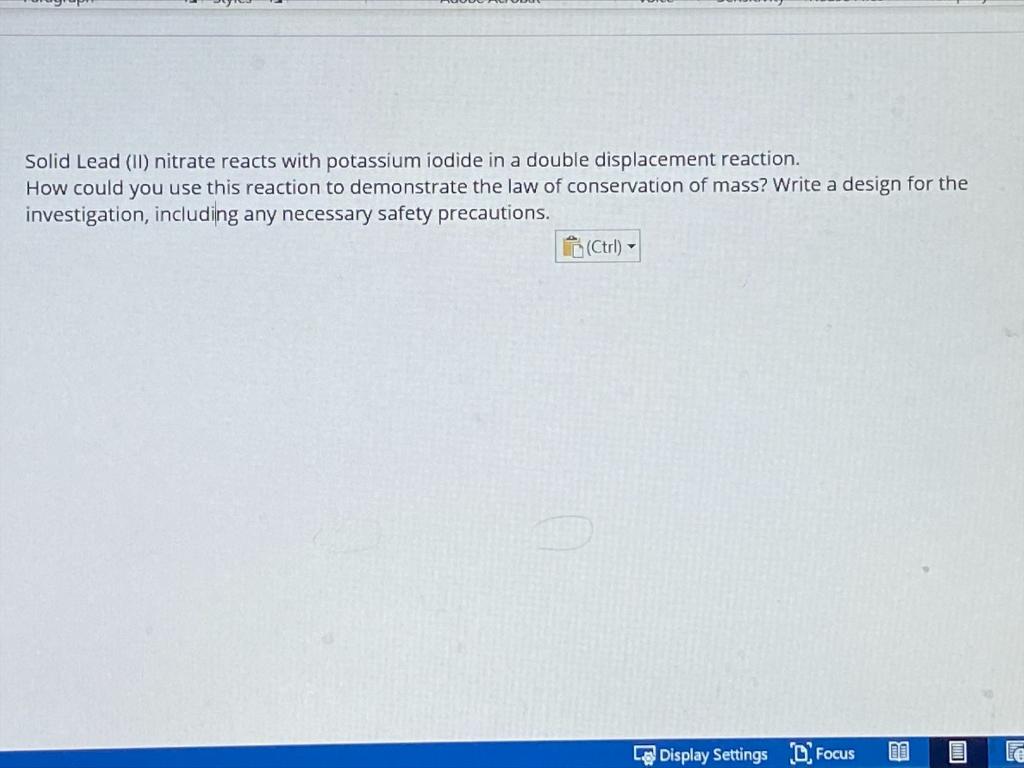 Solved Solid Lead (II) nitrate reacts with potassium iodide | Chegg.com