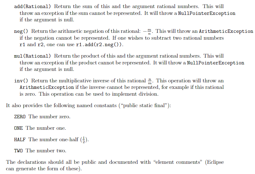 Solved Implement a class to represent “rational”numbers, | Chegg.com