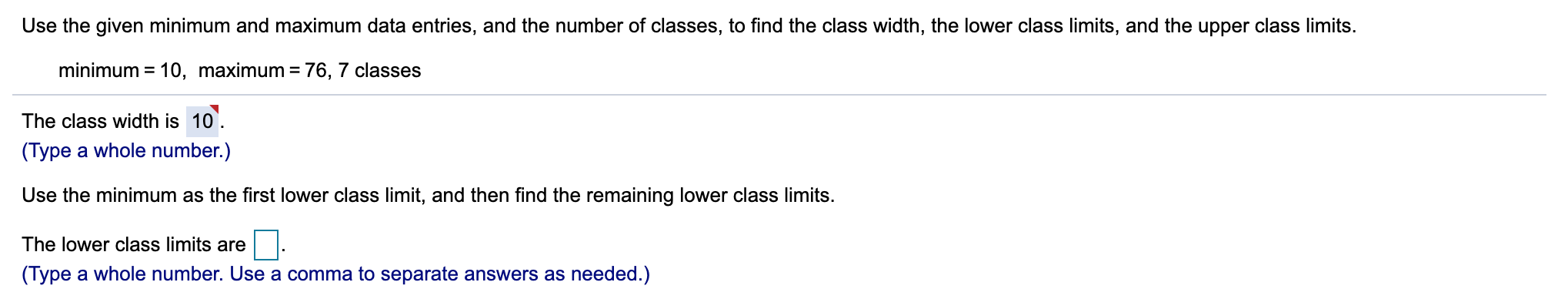 Solved Question 1 Find The Class Width Lower Class 6590