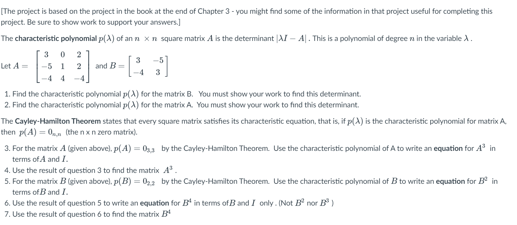 Solved [The project is based on the project in the book at | Chegg.com