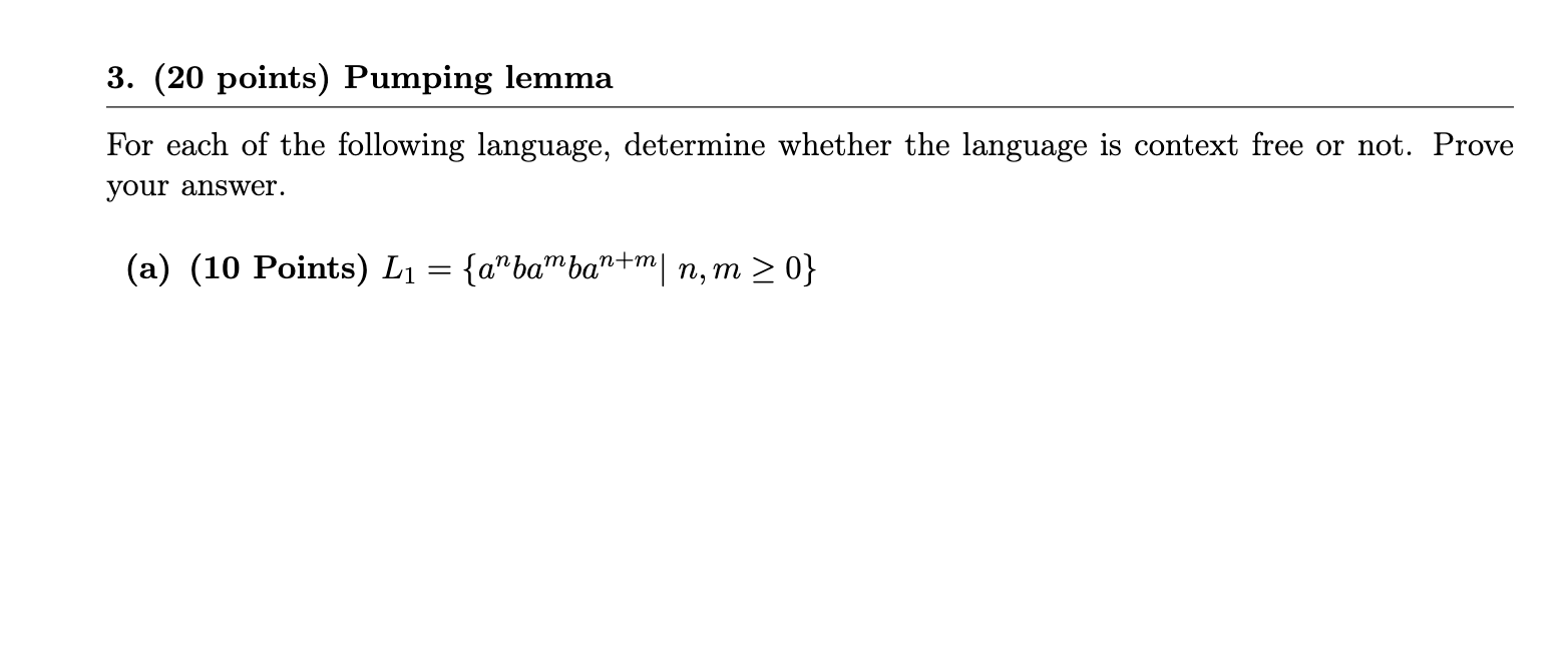 Solved For each of the following language, determine whether | Chegg.com