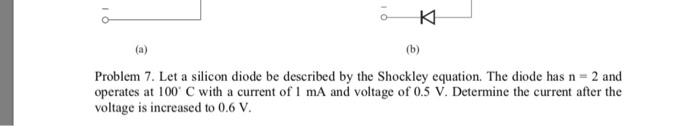Solved Problem 7. Let a silicon diode be described by the | Chegg.com