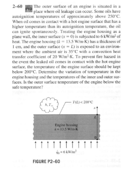 Solved 2-60 The outer surface of an engine is situated in a | Chegg.com