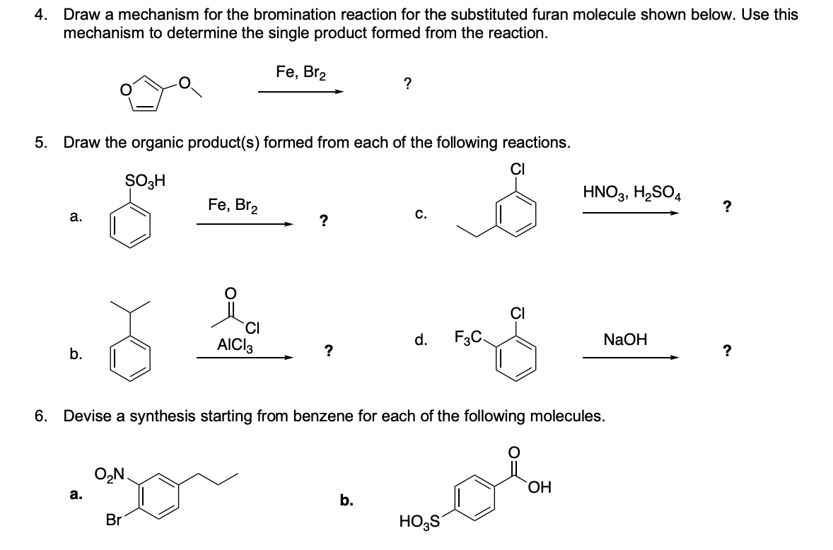 Solved 4. Draw a mechanism for the bromination reaction for | Chegg.com