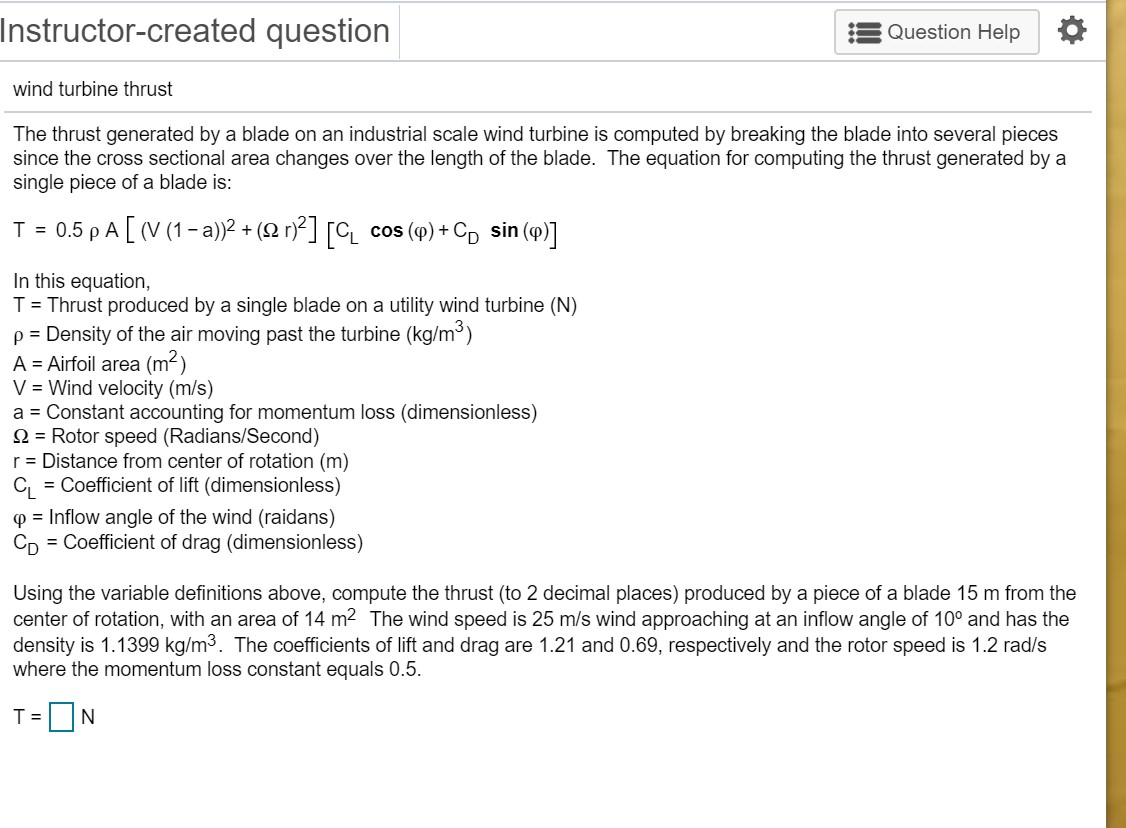 Solved Instructor-created question 8 Question Help wind | Chegg.com