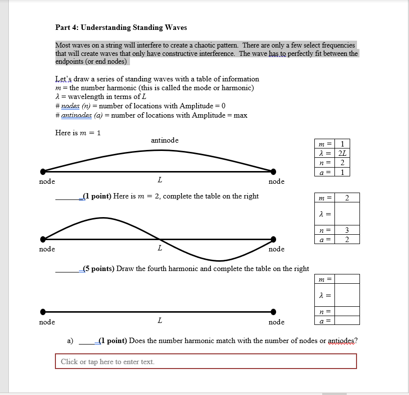 Solved Part 4: Understanding Standing Waves Most waves on a | Chegg.com