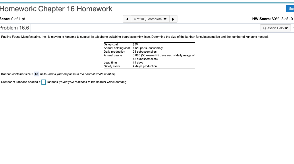 Solved Homework Chapter 16 Homework Sa Score 0 Of 1 Pt 1 4