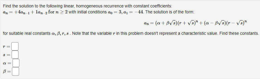 Solved Find The Solution To The Following Linear