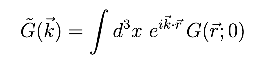 Solved ∇2G(r;r′)=δ(3)(r−r′)G~(k)=∫d3xeik⋅rG(r;0)G(r)=−4πr1 | Chegg.com