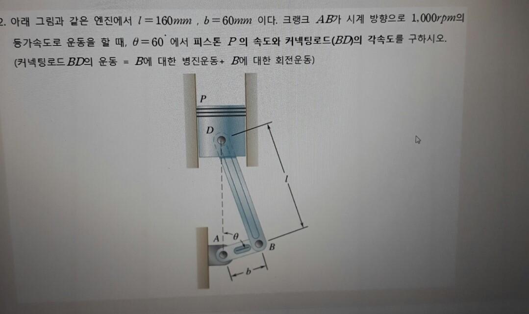 Solved On the engine shown below, l=160mm b = 60 mm. When | Chegg.com