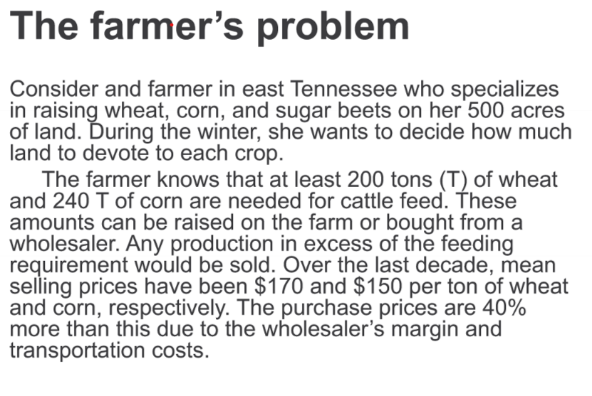 Solved Regarding the Farmer example that we did in class, do | Chegg.com