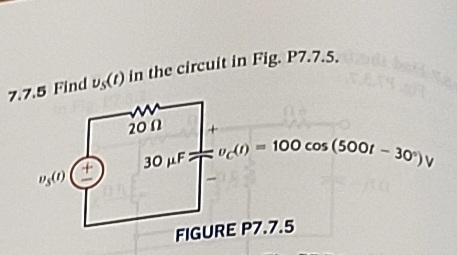 Solved 7=π Find v5(t) in the circuit in Fig. P7.7.5. | Chegg.com