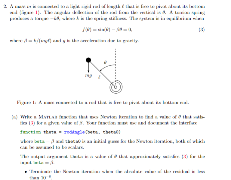 Solved Λ mass m is connected to a light rigid rod of length | Chegg.com