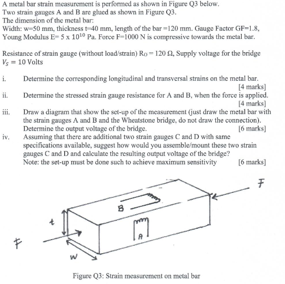 Solved Two strain gauges A and B are glued as shown in | Chegg.com