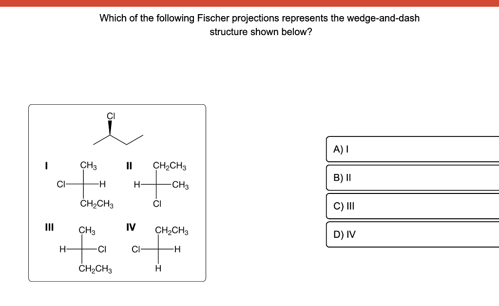 Solved Which of the following Fischer projections represents | Chegg.com